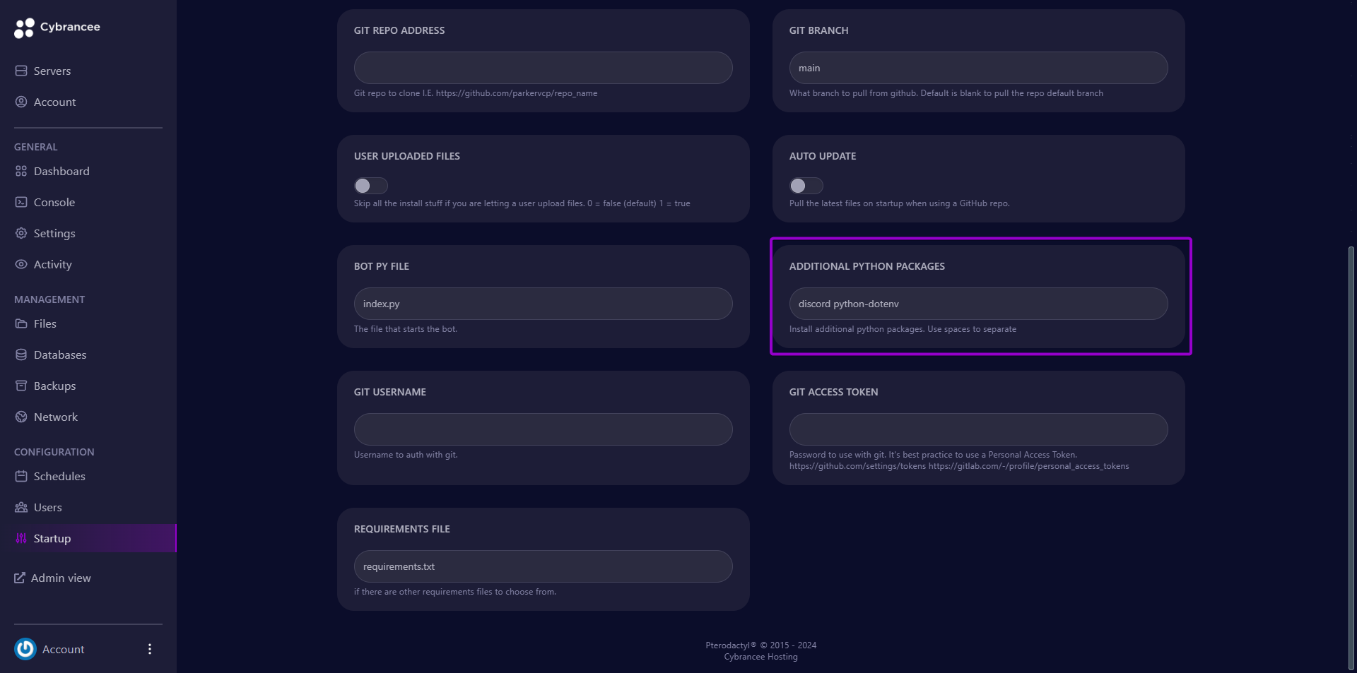 How to add additional Python modules in Pterodactyl - Cybrancee Knowledgebase