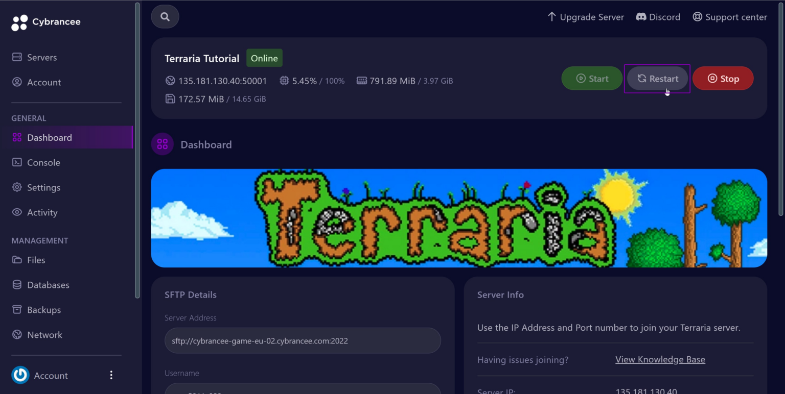 How to Change the Difficulty for Terraria - Cybrancee Knowledgebase
