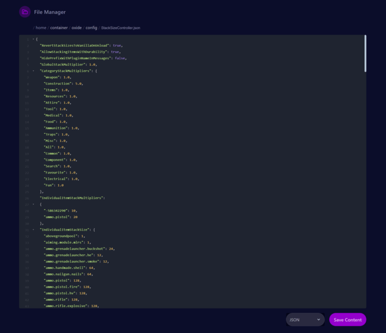 How to Increase Item Stack Limits in Your Rust Server