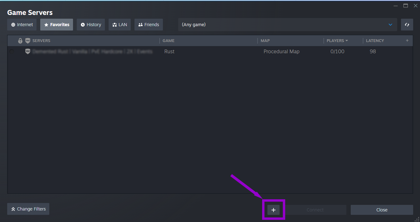 Rust Server Not Showing in Community/Modded List