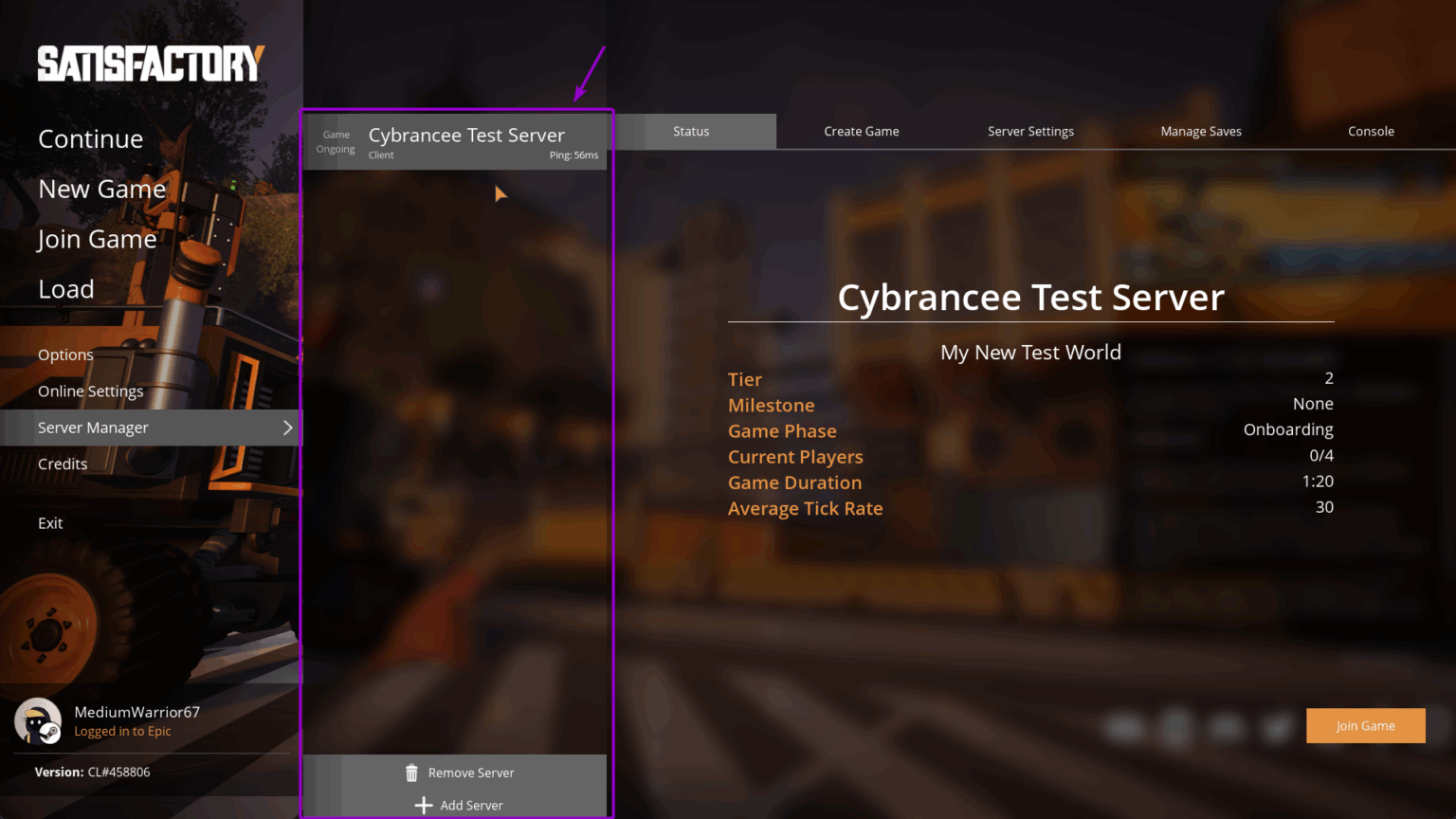 How to Find Your Satisfactory Server on the In-Game Server Browser
